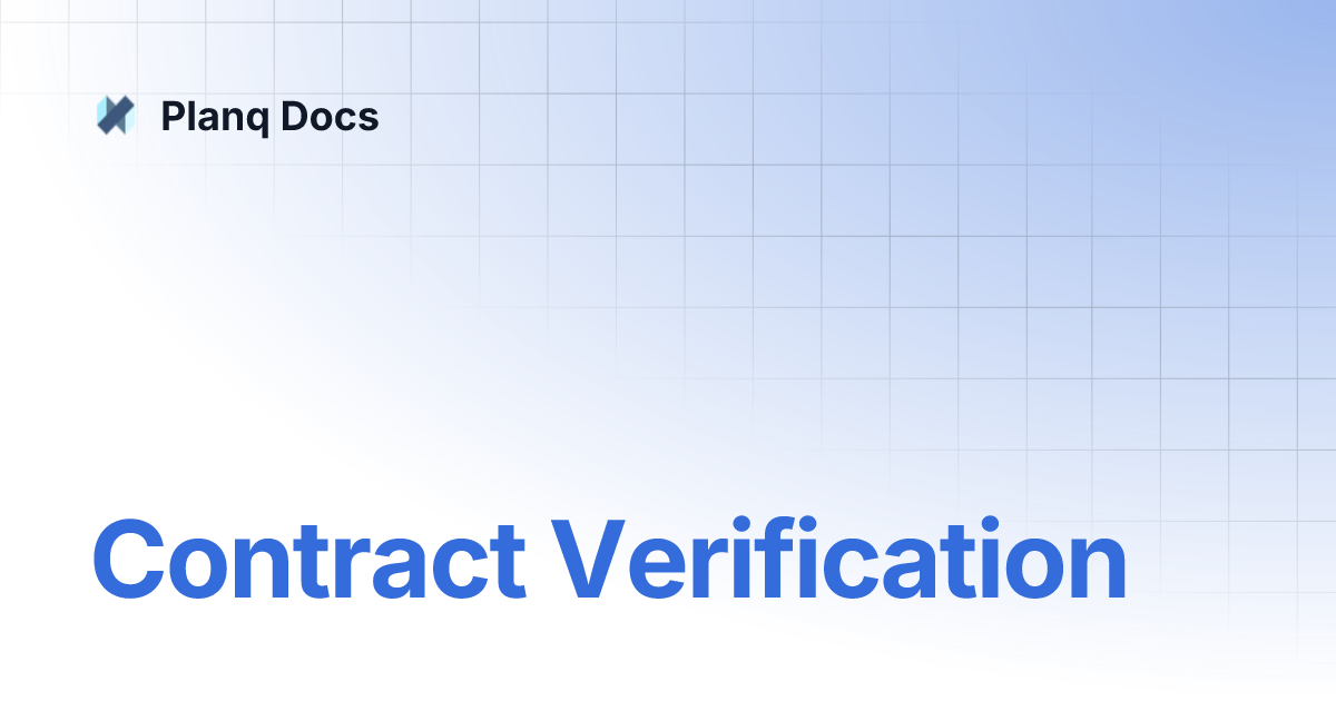 Contract Verification | Planq Docs