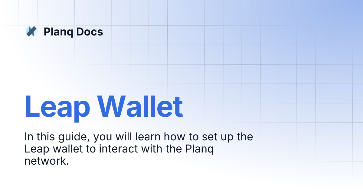 Leap Wallet | Planq Docs